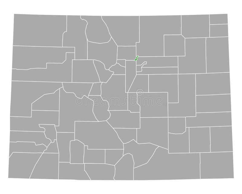 Map of Broomfield in Colorado Stock Vector - Illustration of geography ...