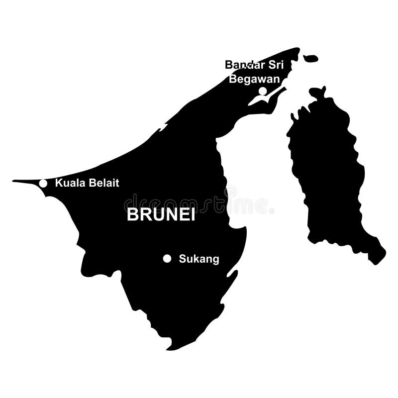 Map of brunei darussalam stock illustration. Illustration of brunei ...
