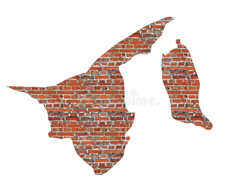Map of Brunei Designed As a Brick Wall Stock Illustration ...