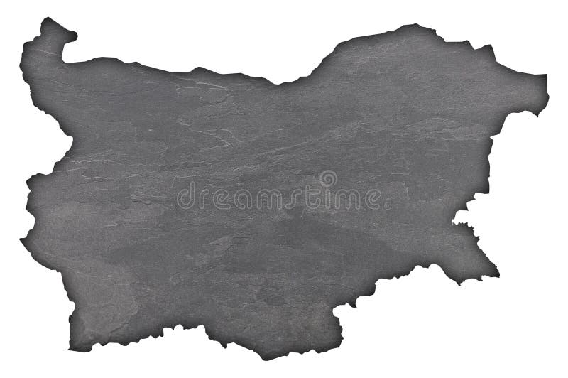 Map of Bulgaria on Dark Slate Stock Photo - Image of shadow, rock ...