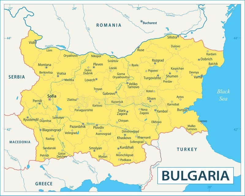 Bulgaria Map - Detailed Vector Illustration Stock Illustration ...