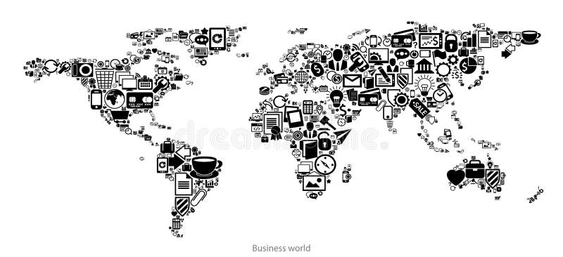 Map of business world stock vector. Illustration of symbol - 68258786