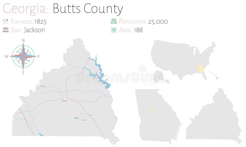 Butts County, Georgia U.S. County, United States of America,USA, U.S ...