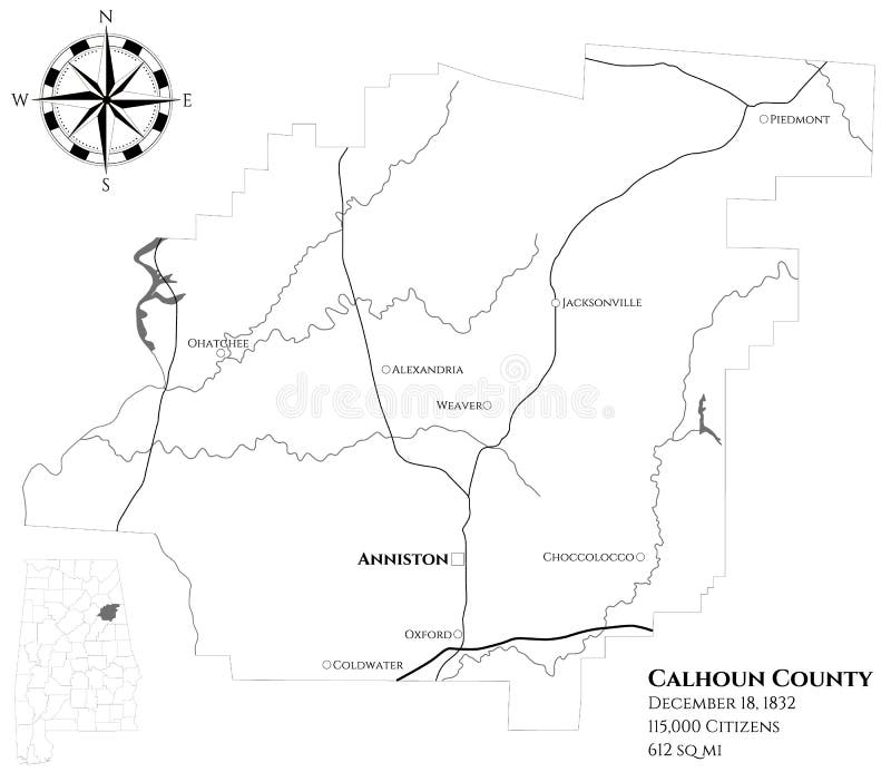 Alabama: Calhoun County stock vector. Illustration of wind - 90488368