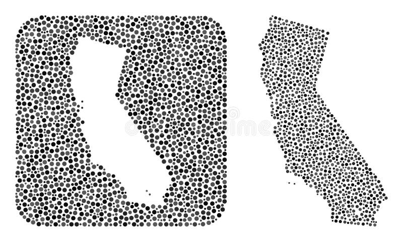 Map of California - Dot Mosaic with Hole Stock Vector - Illustration of ...