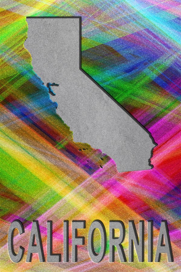 Map of California, Colorful Background Stock Illustration ...