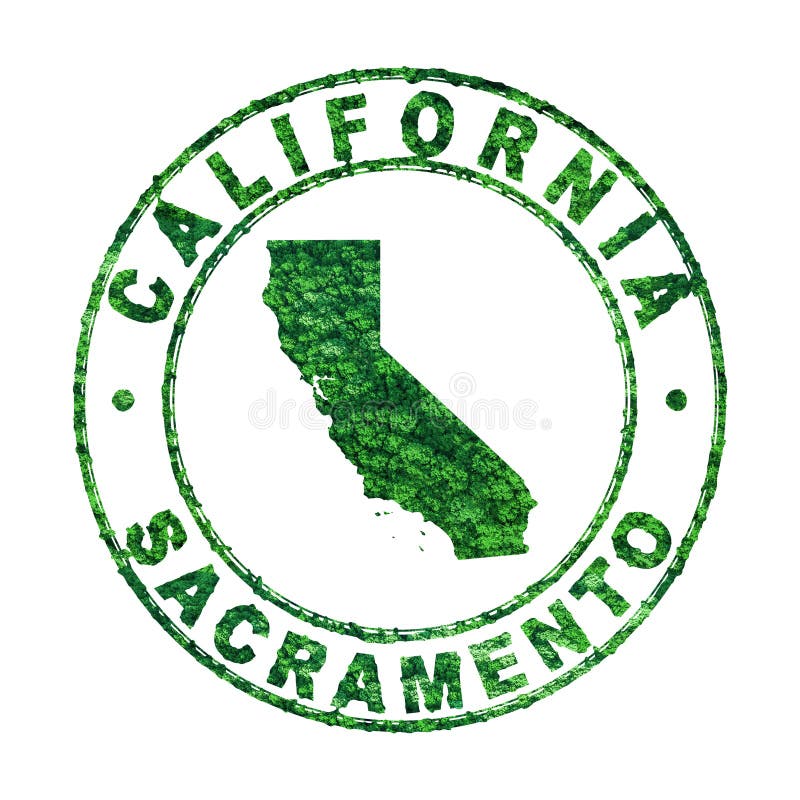 Map of California, Postal Stamp, Sustainable Development, CO2 Emission ...