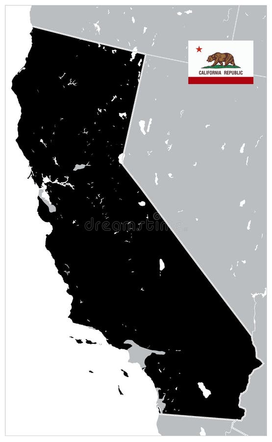 Map of California State and Colored Map Icons Stock Vector ...