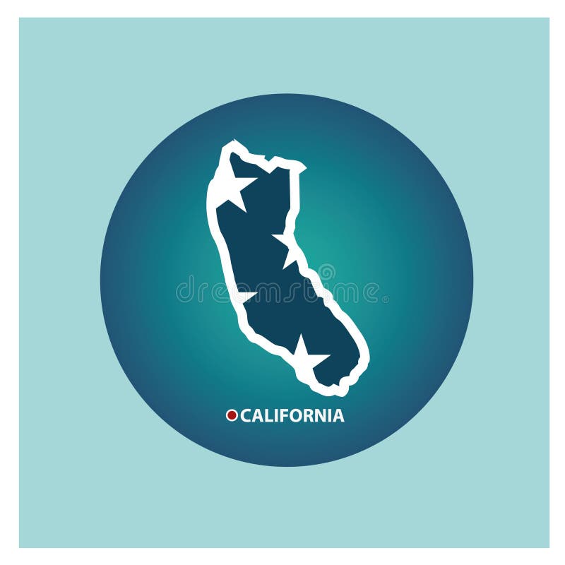 Map of California State. Vector Illustration Decorative Design Stock ...
