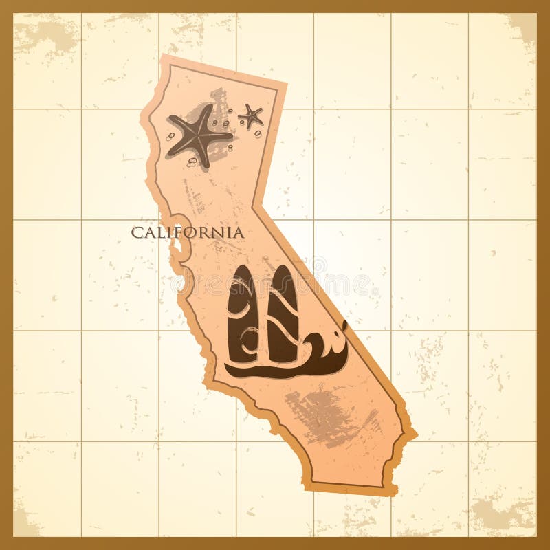 Map of California State. Vector Illustration Decorative Design Stock ...