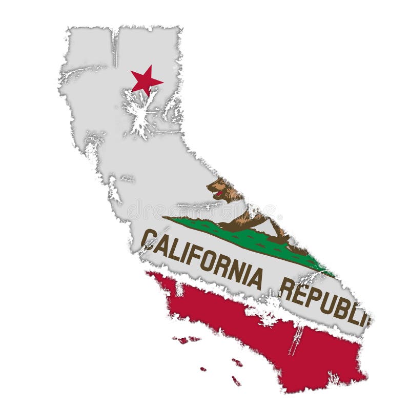 Golden California State Map Stock Illustration - Illustration of surf ...