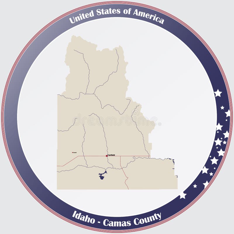Map of Camas County in Idaho Stock Vector - Illustration of infographic ...