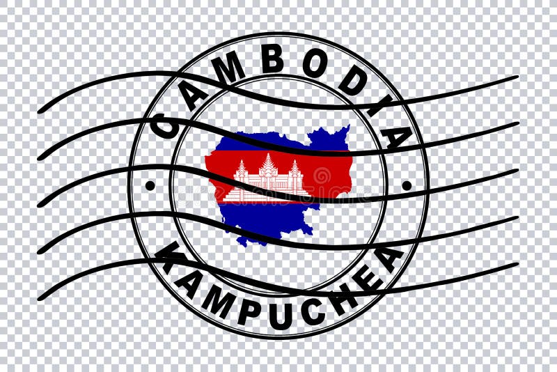 Map of Cambodia, Postal Passport Stamp, Travel Stamp Stock Illustration ...