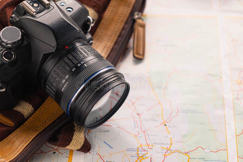 Map and Camera with Travel Planning Ideas Stock Photo - Image of style ...