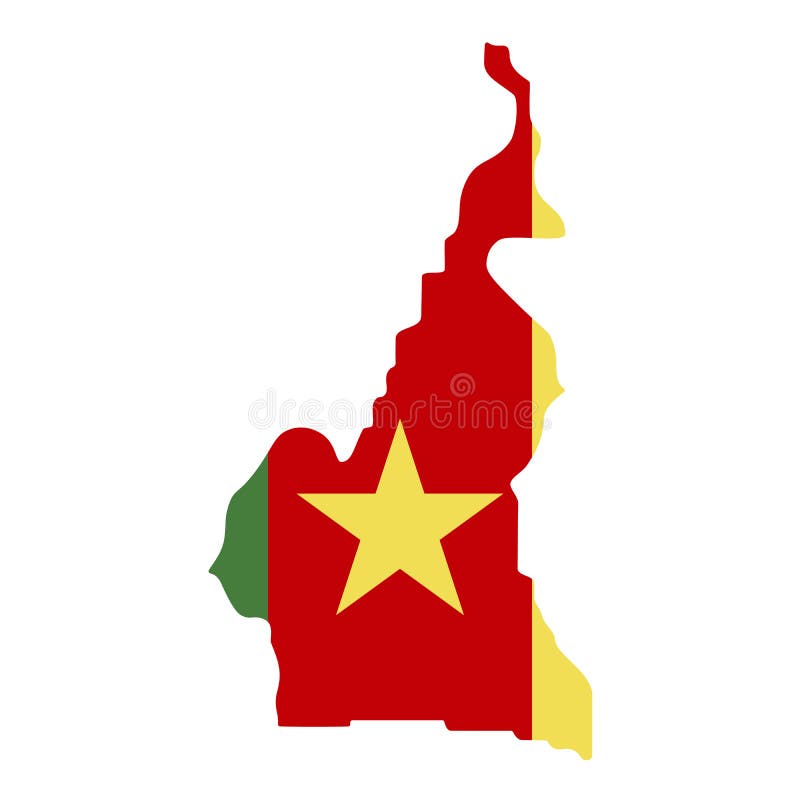 Map of Cameroon - flag stock illustration. Illustration of cameroon ...