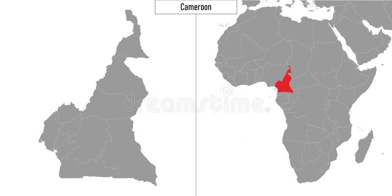 Map of Cameroon and Location on Africa Map Stock Vector - Illustration ...