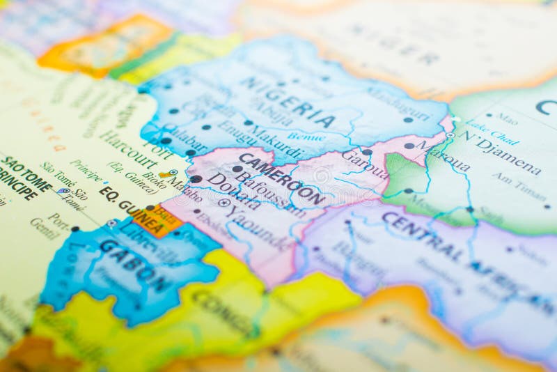 Map of Cameroon stock image. Image of cameron, capital - 173476339