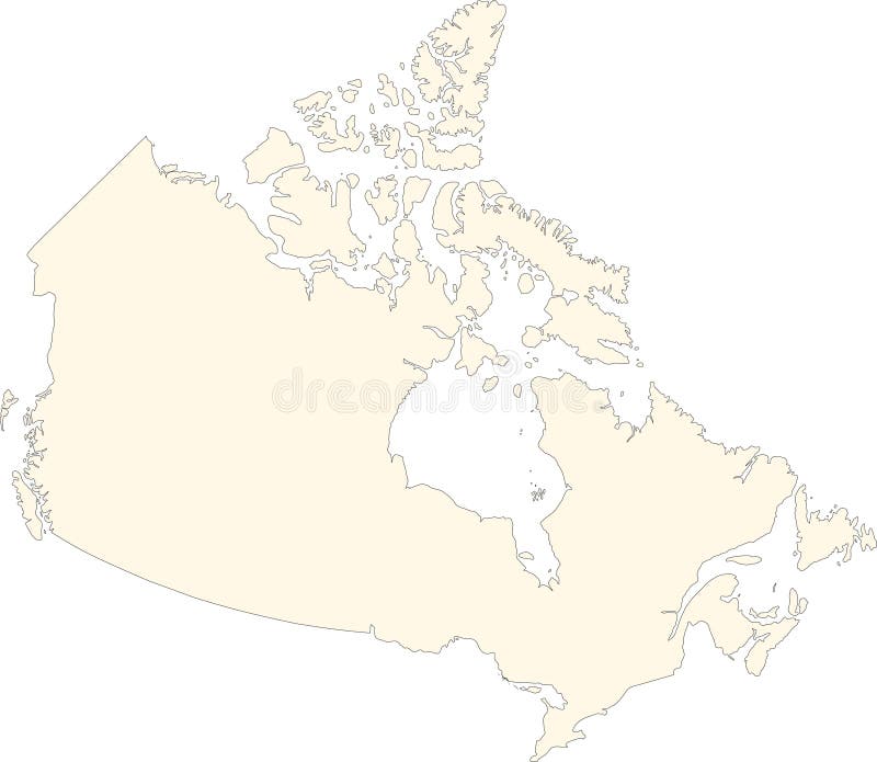 Canada Map, Black and White Detailed Outline with Regions of the ...