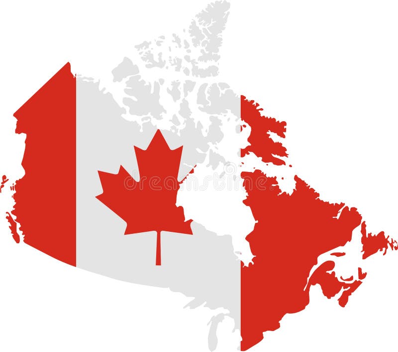 Map of Canada with Flag stock vector. Illustration of line - 134147290