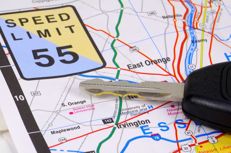 Map and Car Key stock photo. Image of directions, speed - 113322