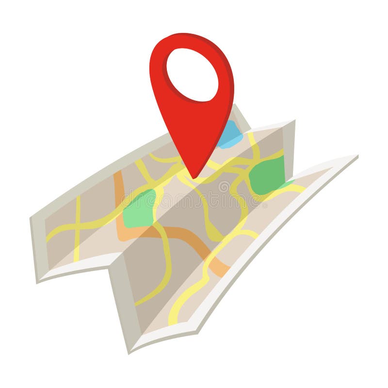 Map cartoon icon stock illustration. Illustration of colorful - 125349285