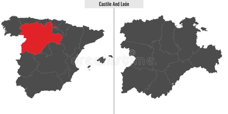 Map of Castile and Leon stock vector. Illustration of department ...