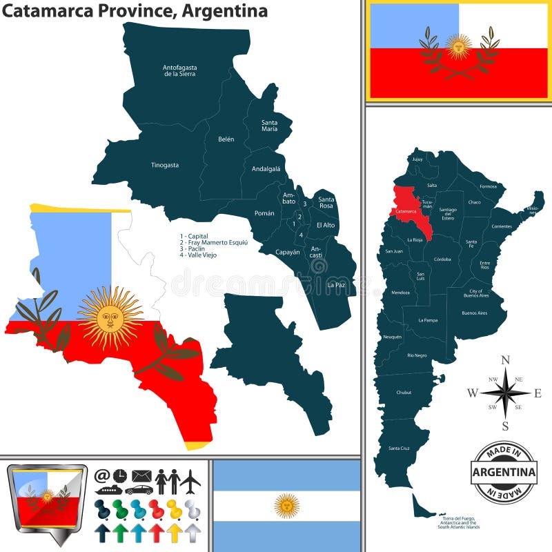 Map of Catamarca Province, Argentina Stock Vector - Illustration of ...