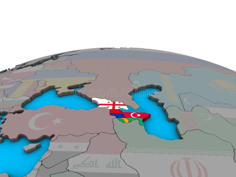Caucasus Region 3d Map Flags Stock Illustrations – 20 Caucasus Region ...