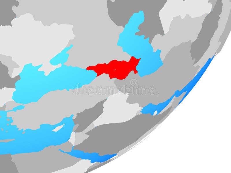 Map of Caucasus Region on Globe Stock Illustration - Illustration of ...