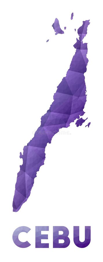 Polygonal Map of Cebu. Geometric Illustration of. Stock Vector ...
