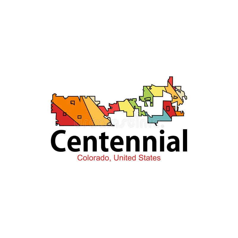 Map of Centennial Colorado City Colorful Geometric Logo Stock Vector ...
