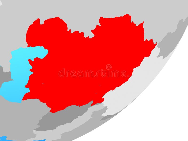Map of Central Asia on Globe Stock Illustration - Illustration of ...