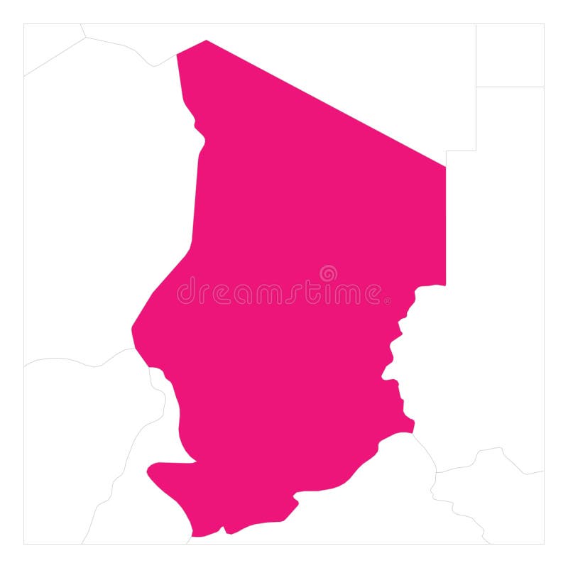 Map of Chad Pink Highlighted with Neighbor Countries Stock Vector ...