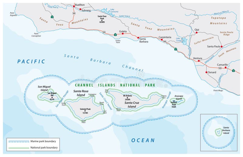 Channel Islands National Park Map Hiking Santa Cruz Island In Channel