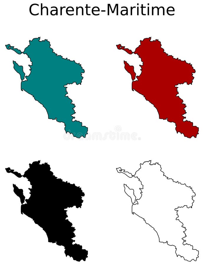 Map of Charente-Maritime stock vector. Illustration of country - 81363387