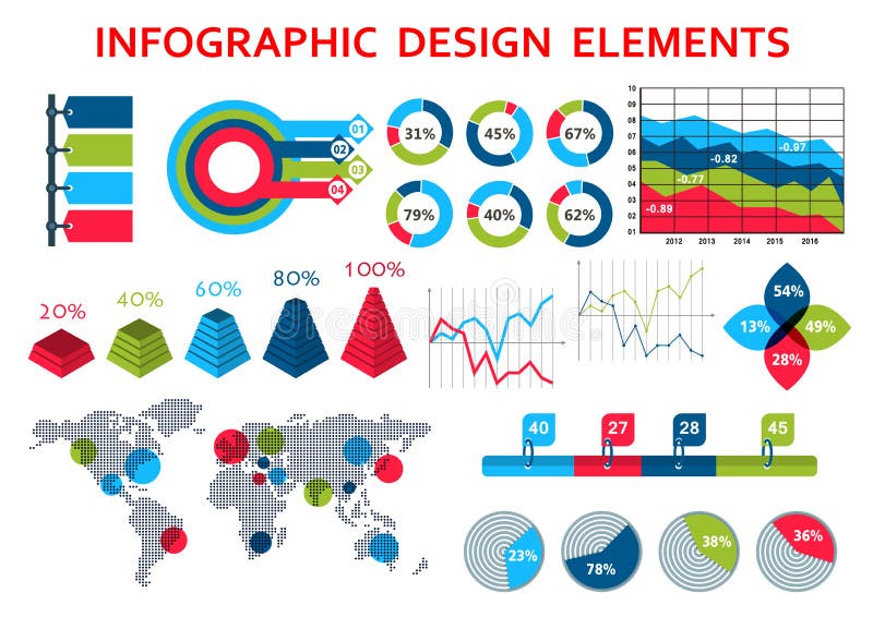 Map and Charts Infographis Elements Stock Vector - Illustration of ...