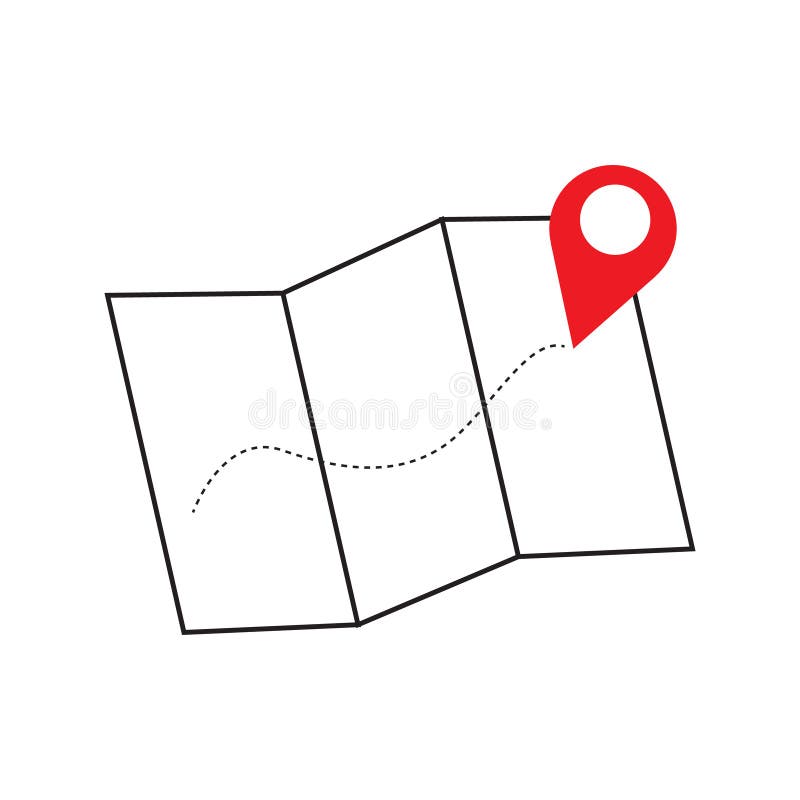Check Location Line Icon. Pointer Sign with Check Mark. Map Pin Symbol ...