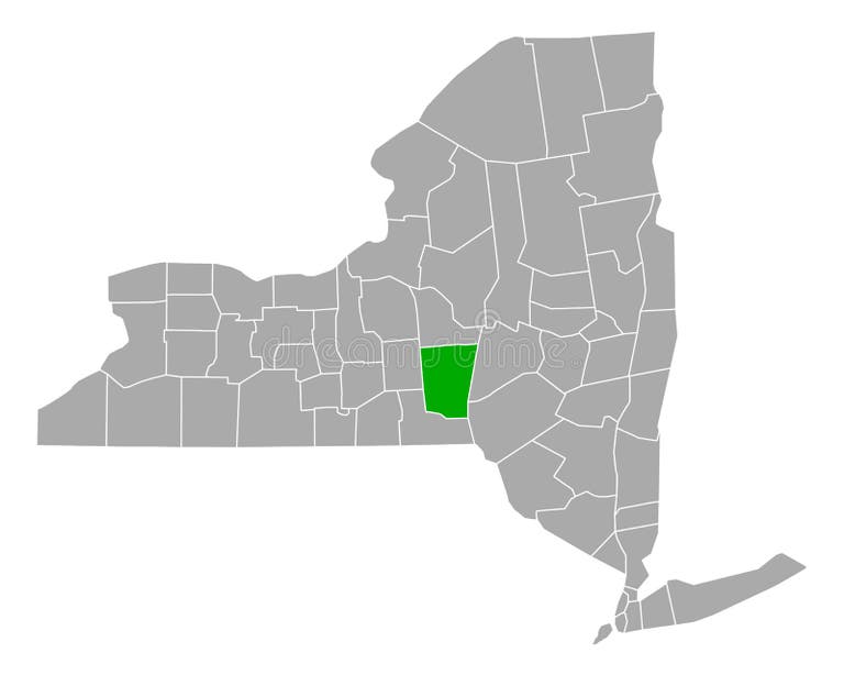 Map of Chenango in New York Stock Vector - Illustration of contour ...