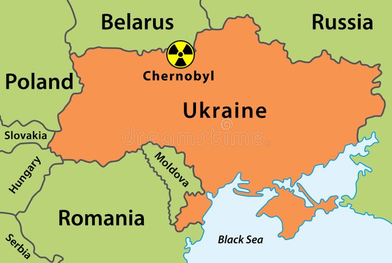 Map of Chernobyl disaster stock illustration. Illustration of danger ...