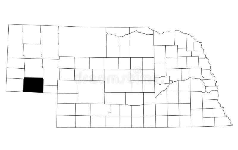 Map of Cheyenne County in Nebraska State on White Background. Single ...