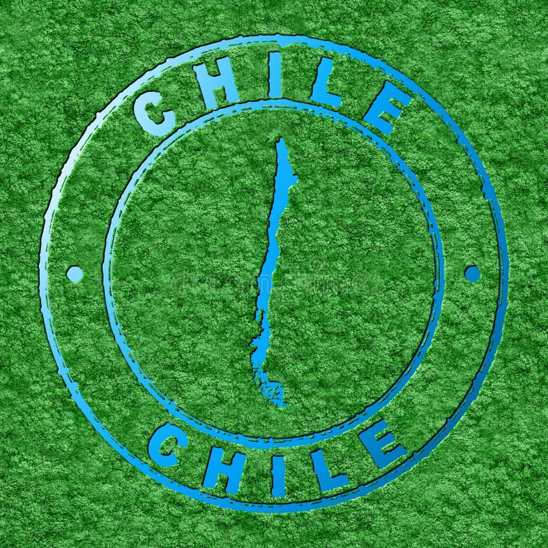 Map of Chile, Forest with Water Map Stock Illustration - Illustration ...