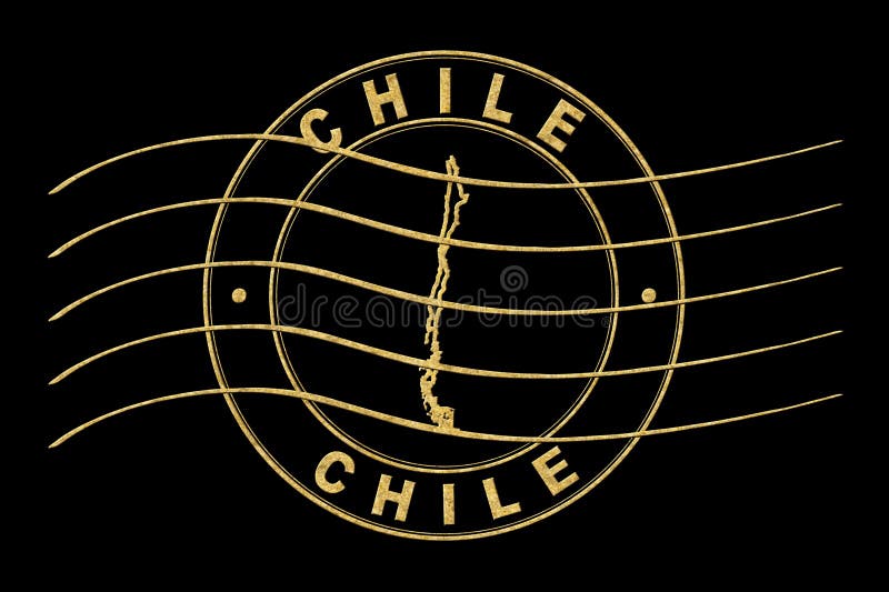 Map of Chile, Postal Passport Stamp, Travel Stamp Stock Illustration ...