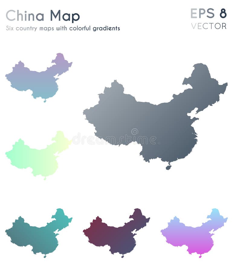 Map of China with Beautiful Gradients. Stock Vector - Illustration of ...