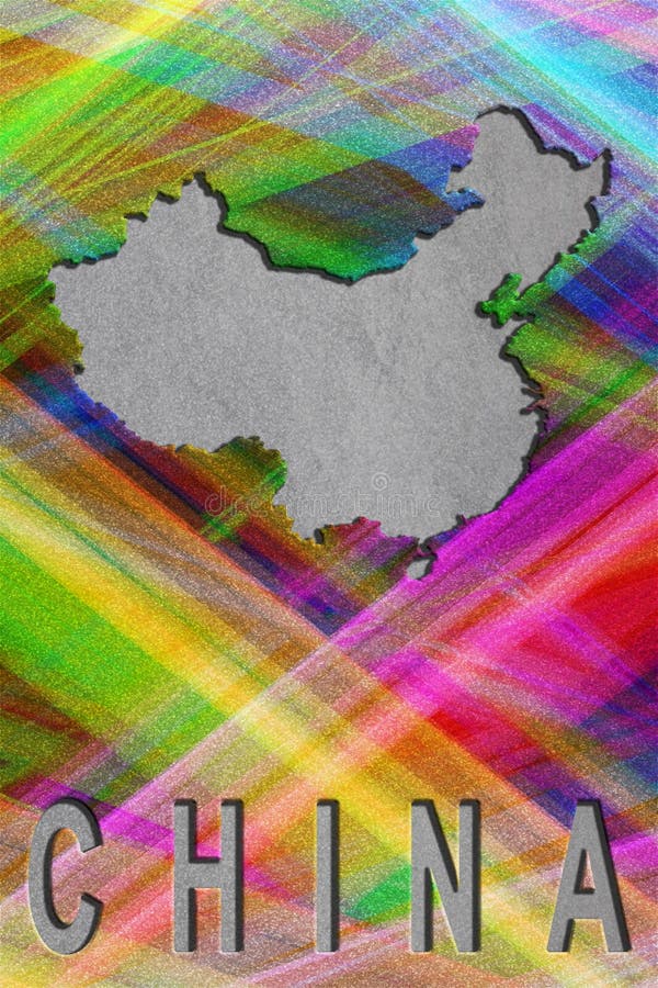 Map of China, Colorful Background Stock Illustration - Illustration of ...
