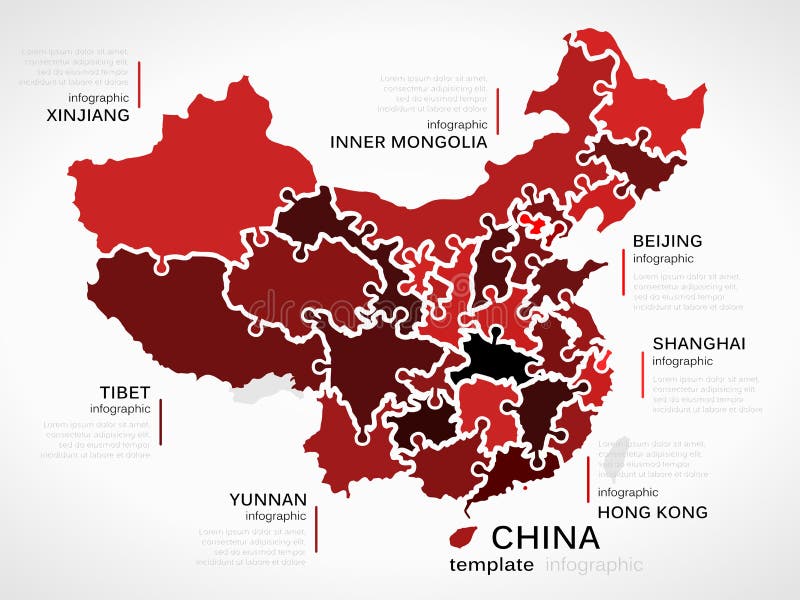 Vector Map of China Provinces Colored by Regions. Stock Vector ...