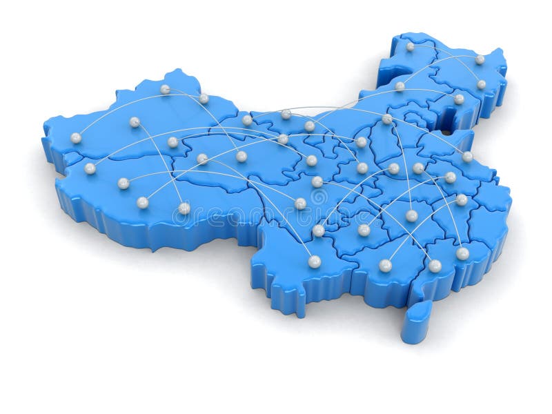 Flight From USA To China Above World Map. Airplane Arrives To China ...