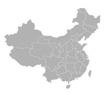 Map of China - gray stock illustration. Illustration of provinces - 2303230