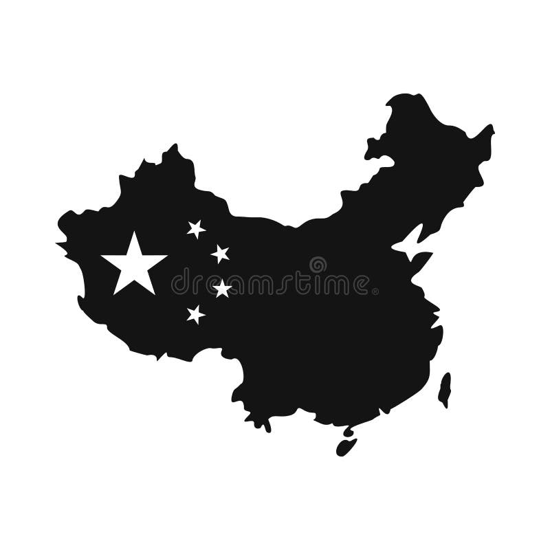 Map of China Icon, Simple Style Stock Illustration - Illustration of ...