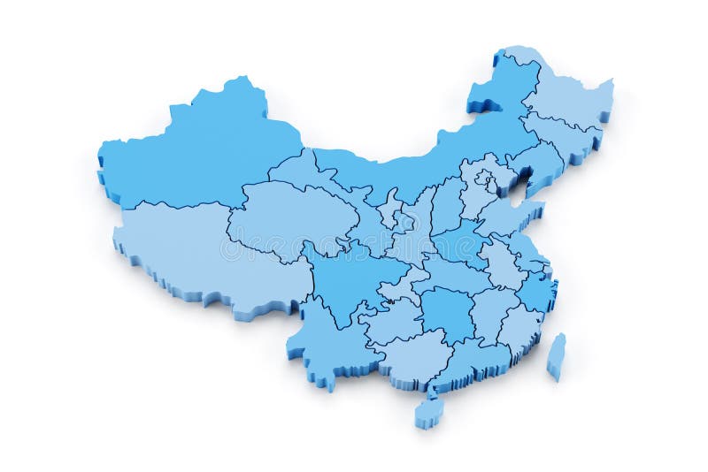 Map of China with Provinces Stock Illustration - Illustration of design ...