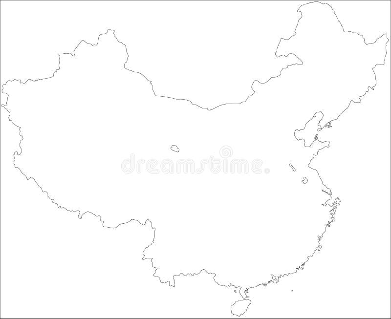 Map of China in white stock illustration. Illustration of land - 255094566